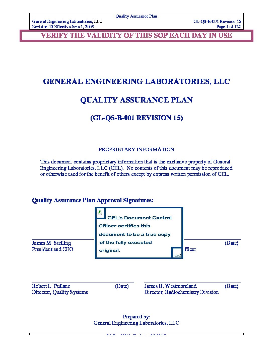 GEL QAP REV 15 FINAL – Seneca Army Depot